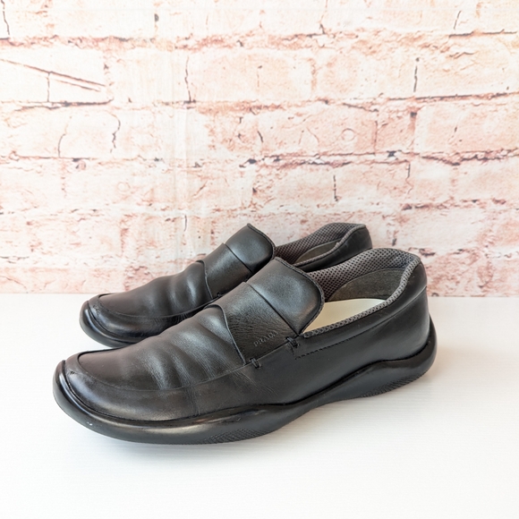 Prada | Shoes | Prada Black Mens Leather Loafers Shoes | Poshmark